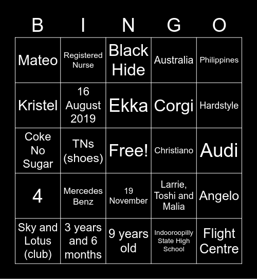 Future Mr & Mrs Nolasco Bingo Card