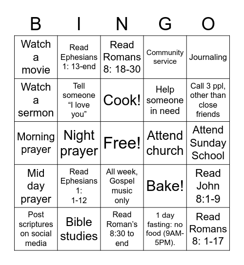 Empowerment Hour Card Bingo Card