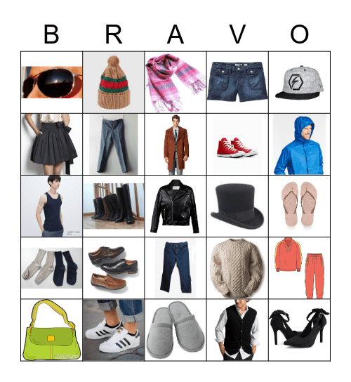 Les vêtements Bingo Card
