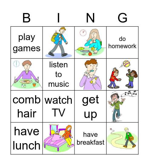 DAILY ROUTINE Bingo Card