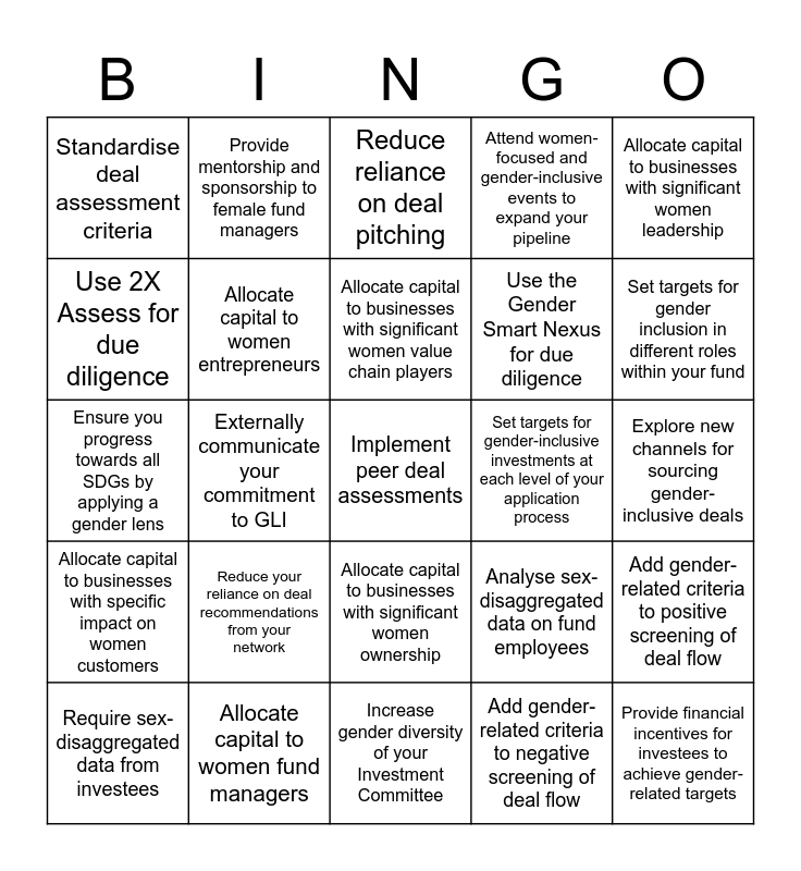 GLI Fellowship Bingo Final Bingo Card