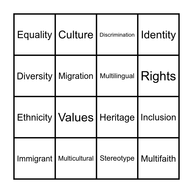 Year 7 CIVICS & CITIZENSHIP Bingo Card