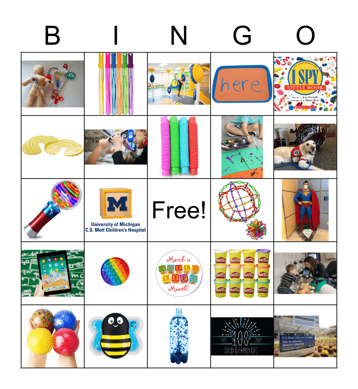 Child Life Month Bingo Card