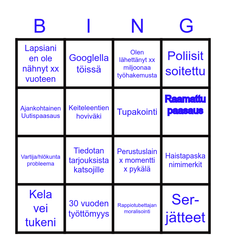 Markorepairs probleemabingo Card