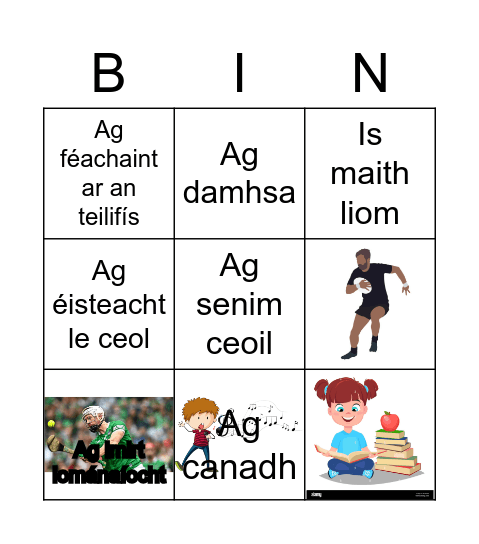 Caitheamh Aimsire Bingo Card