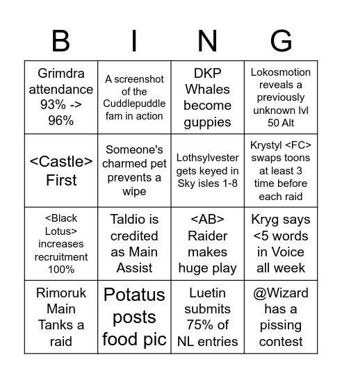 March '23 Bingo Card