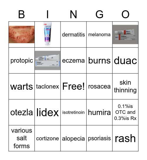 Skin Bingo Card
