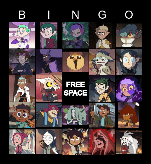 The Owl House Bingo Card