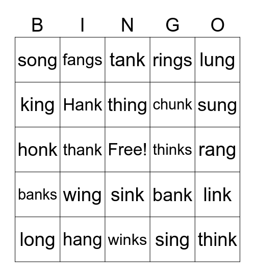 Glued Sounds Bingo Card