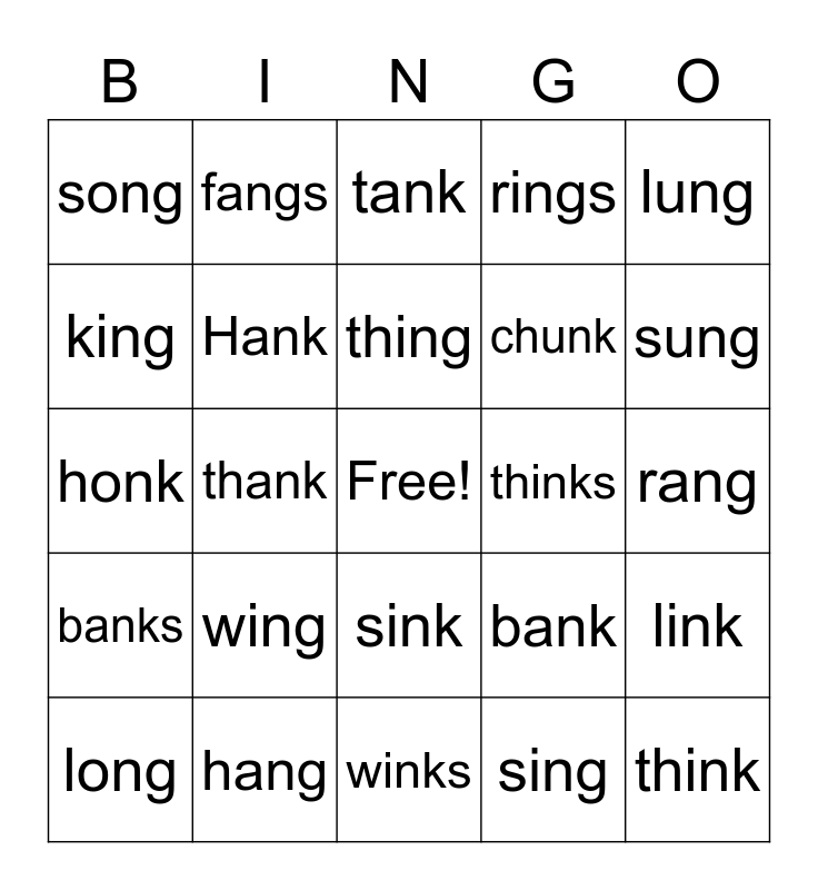 Glued Sounds Bingo Card
