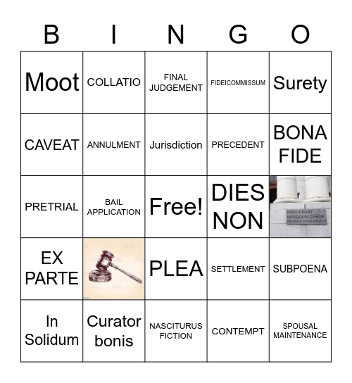 Law Bingo Card
