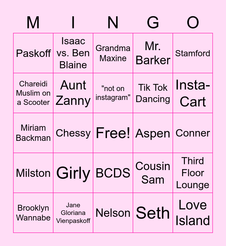 MICAELA TURNS 21! Bingo Card