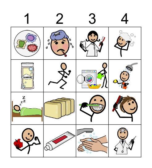 Health & Hygiene Bingo Card