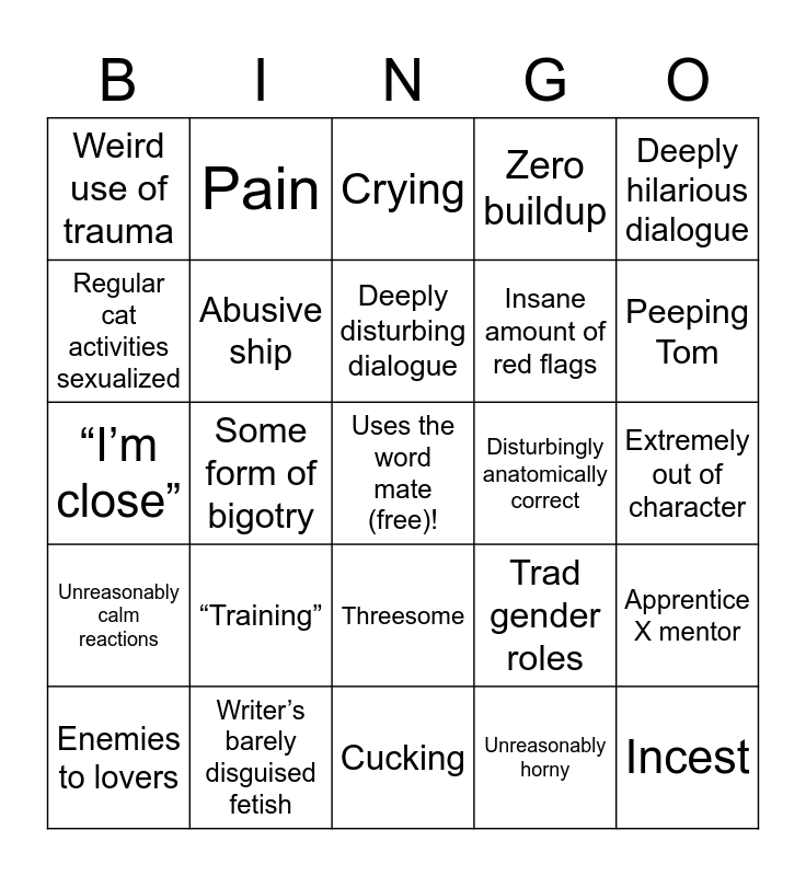 Warrior cats fanfic bingo Card
