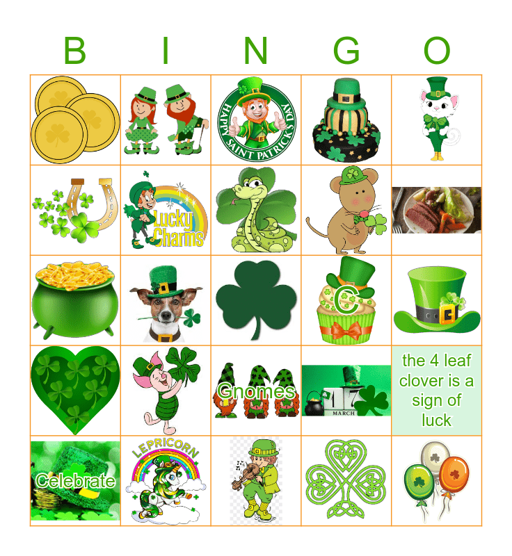 Happy St. Patricks Day Bingo Card