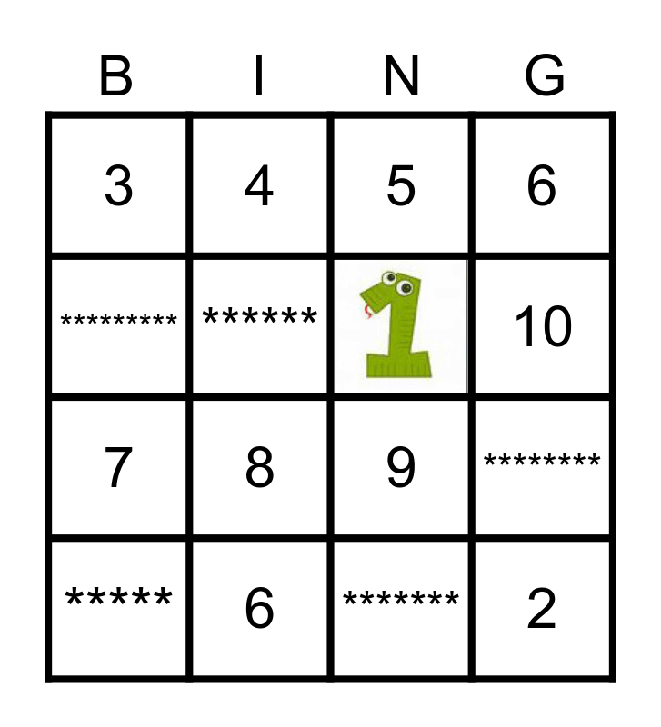 1-10 Bingo Card