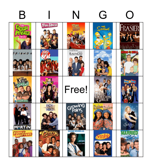 90s Sitcoms Bingo Card