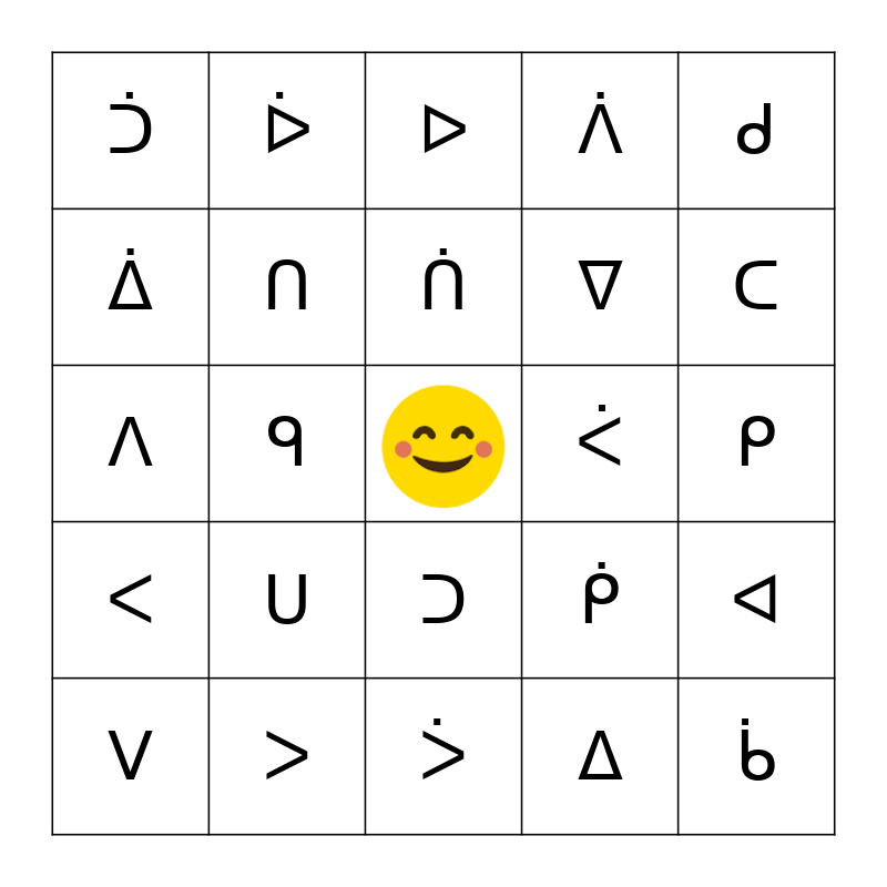 Syllabics CREEingo! Bingo Card