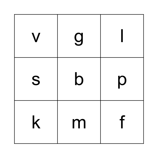 Final Sounds Bingo Card