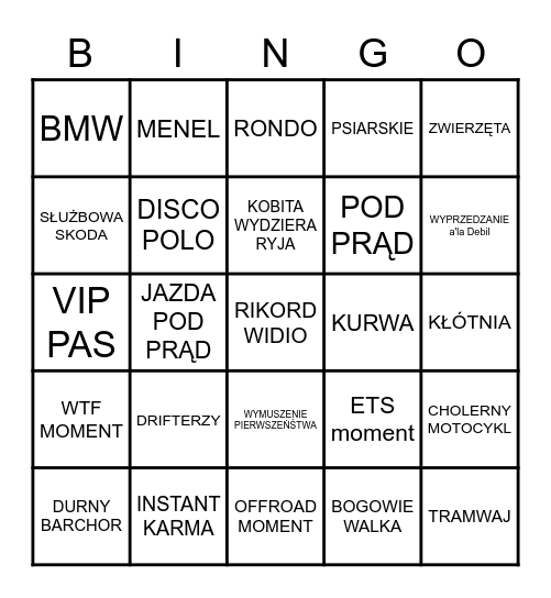 STOPCHAM BINGO Card