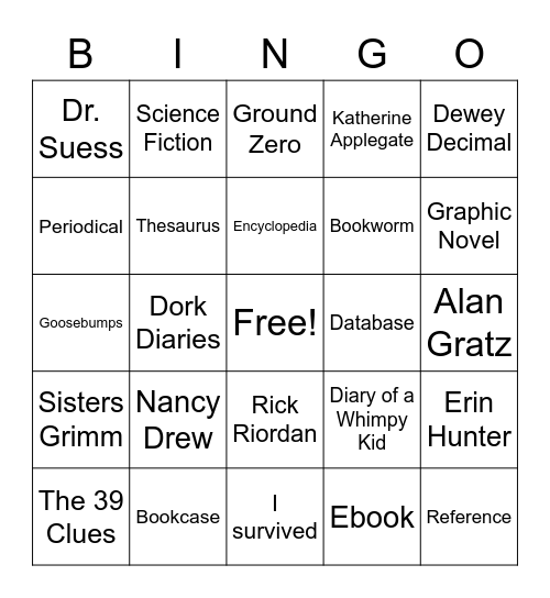 Book Fair Bingo Card
