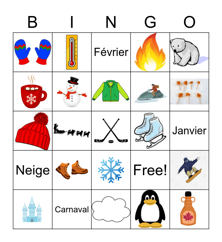 Carnaval d'hiver - Bingo Card