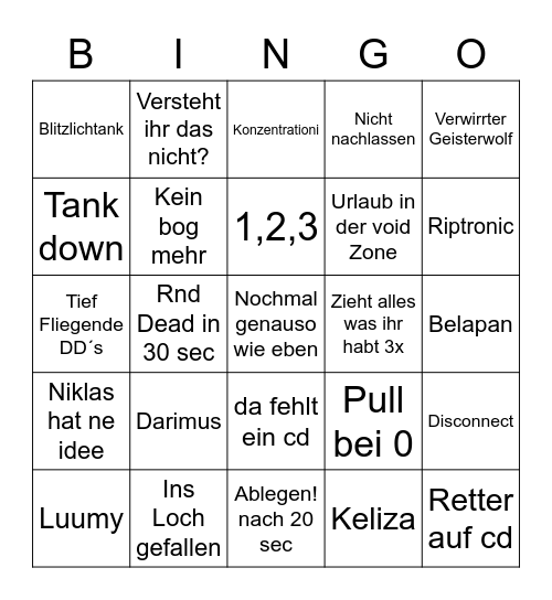 Terros Bingo Card