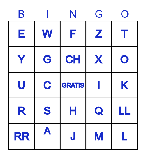 El Abecedario Bingo Card