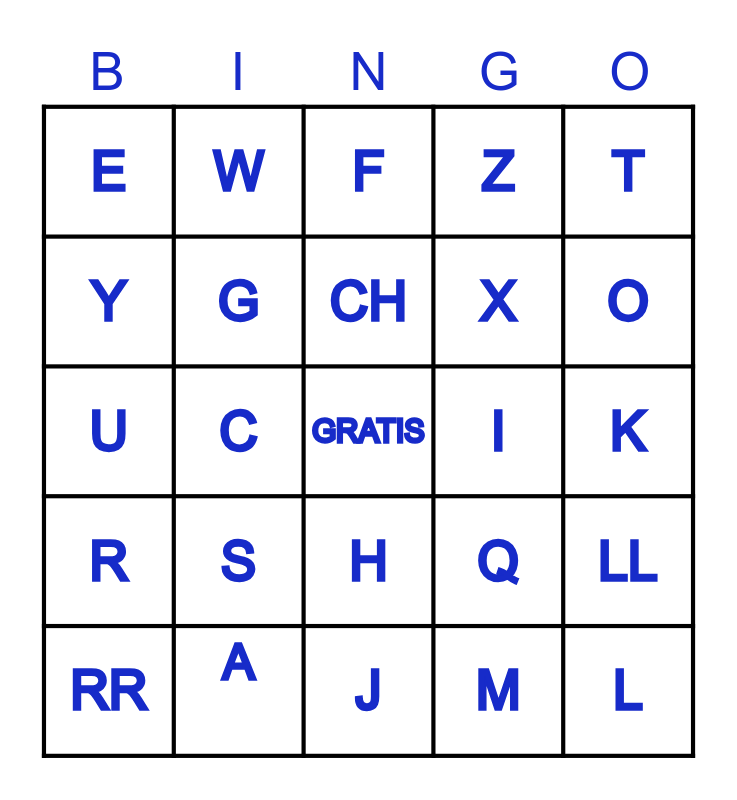 El Abecedario Bingo Card