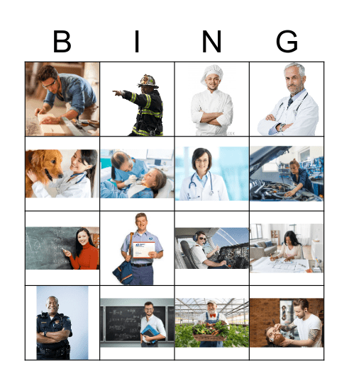 Profesiones Bingo Card
