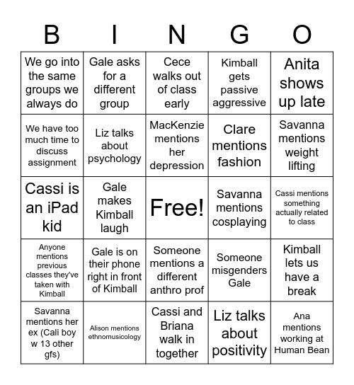 Professional Development Bingo Card