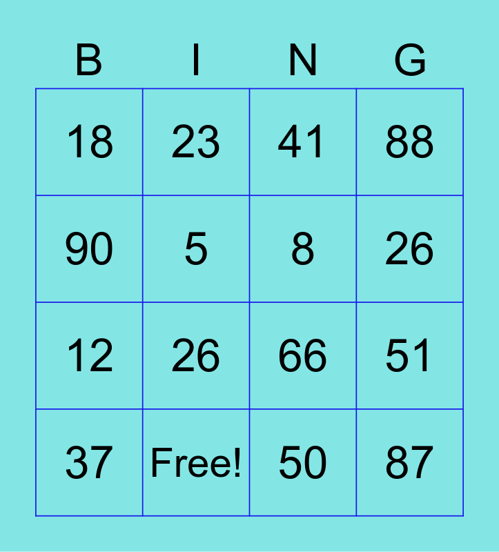 เลข5 Bingo Card