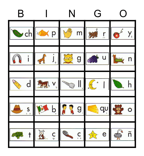 Sonidos Iniciales Bingo Card
