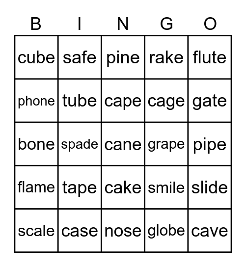 VCe BINGO Card
