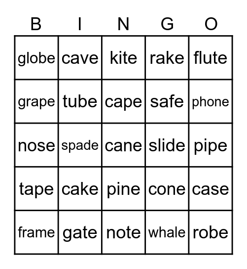 VCe BINGO Card