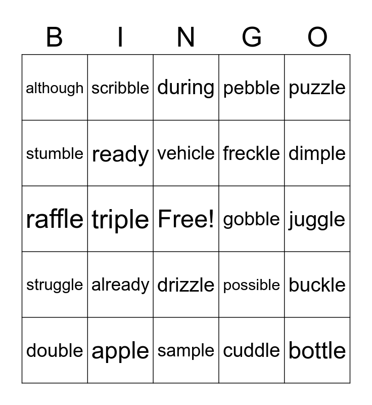 6.4 BINGO Card