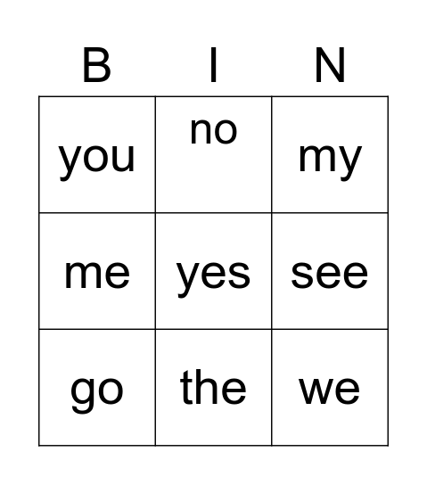 Learning is Fun! Bingo Card