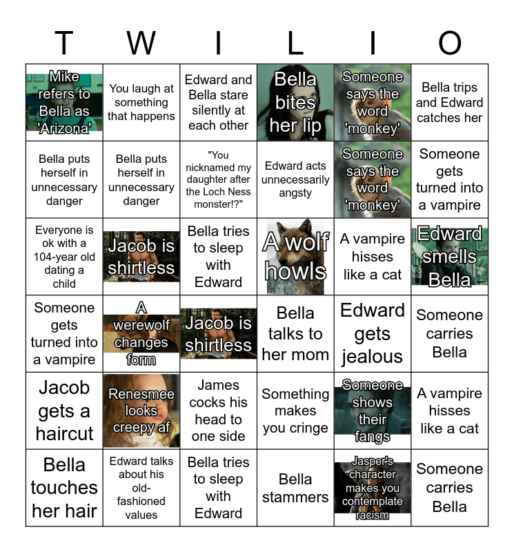 Twilight Bingo Card