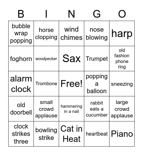 Singo Bingo Card
