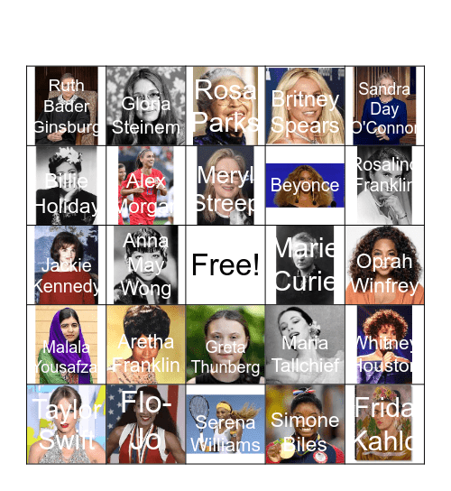 Wonder Women Bingo Card