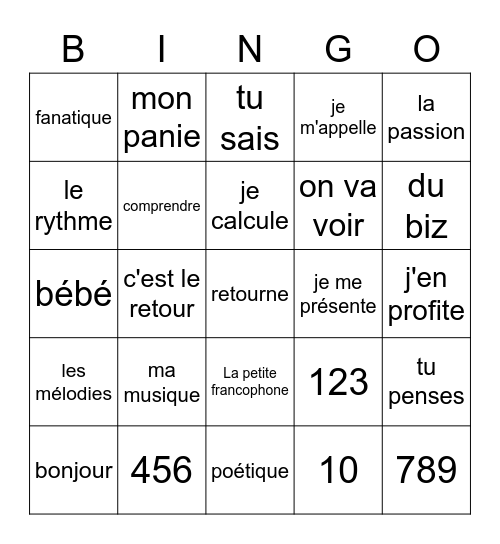 Case Départ Bingo Card