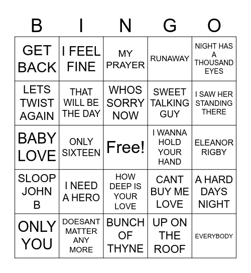 MIX 7 Bingo Card