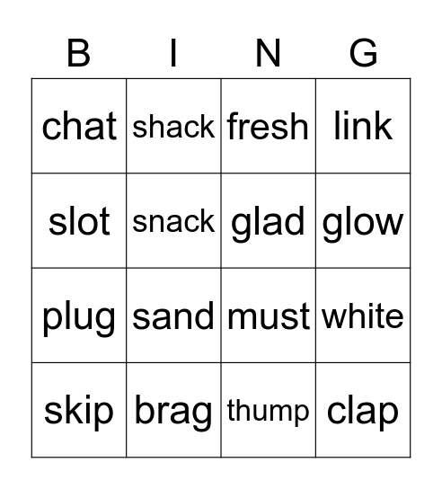 Ringtails Bingo Card