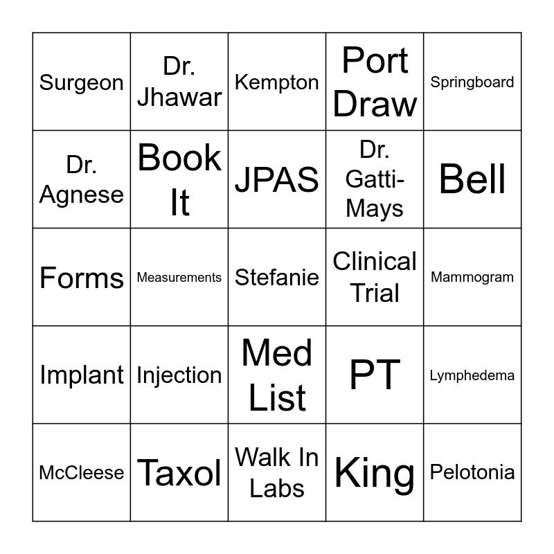 JPAS WEEK Bingo Card