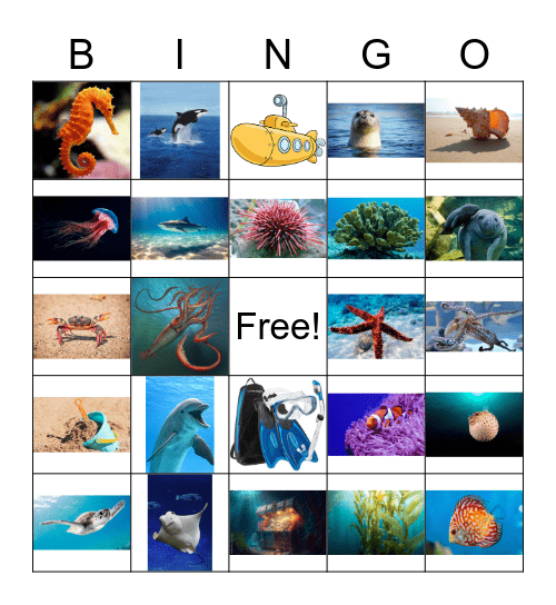 Under The Sea Bingo Card