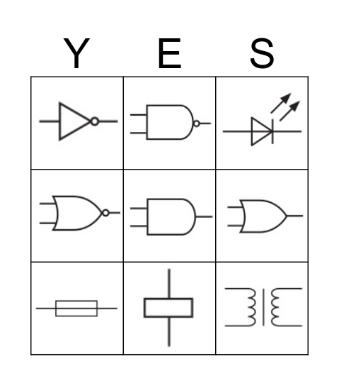 Electric Circuit Symbols 2 Bingo Card