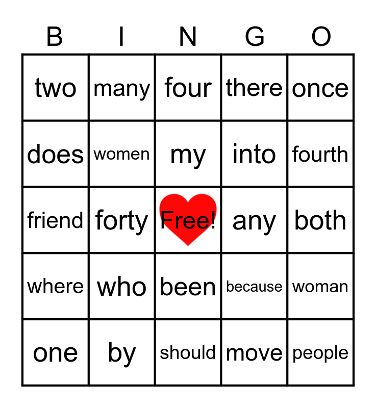 Bingo UFLI Lessons 54 - 76 Bingo Card