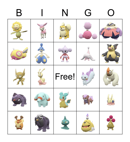 Pastel Cuties Bingo Card