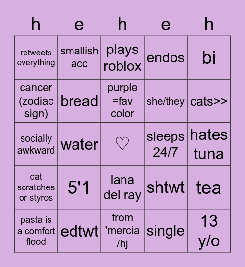 Charlotte's Bingo Card