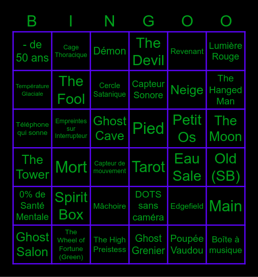 Phasmo! Bingo Card